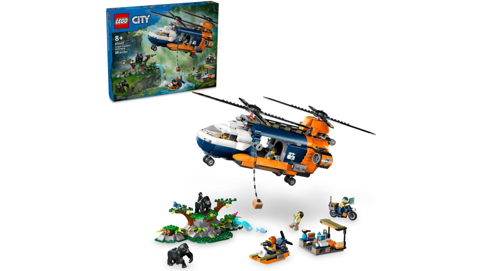 LEGO City 60437 Jungle Explorer Helicopter at Base Camp | Harvey Norman