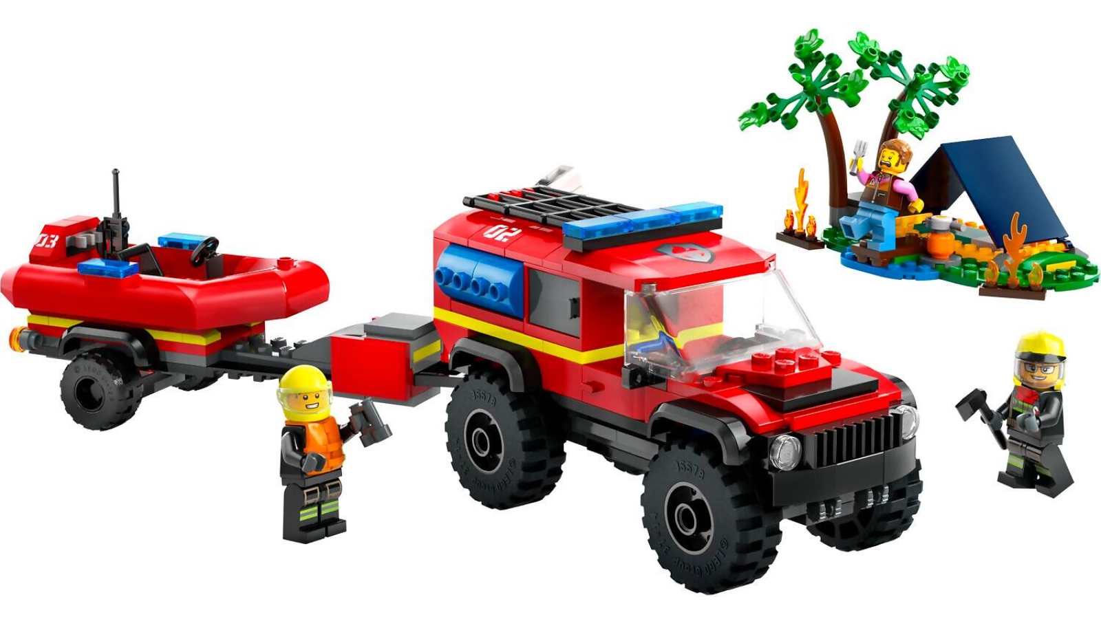 Lego 60412 4x4 Fire Truck with Rescue Boat | Harvey Norman