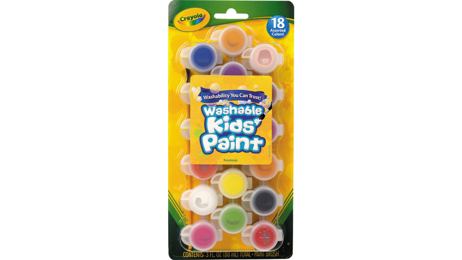 Crayola 18 Piece Washable Poster Paint Pot with Brush | Harvey Norman