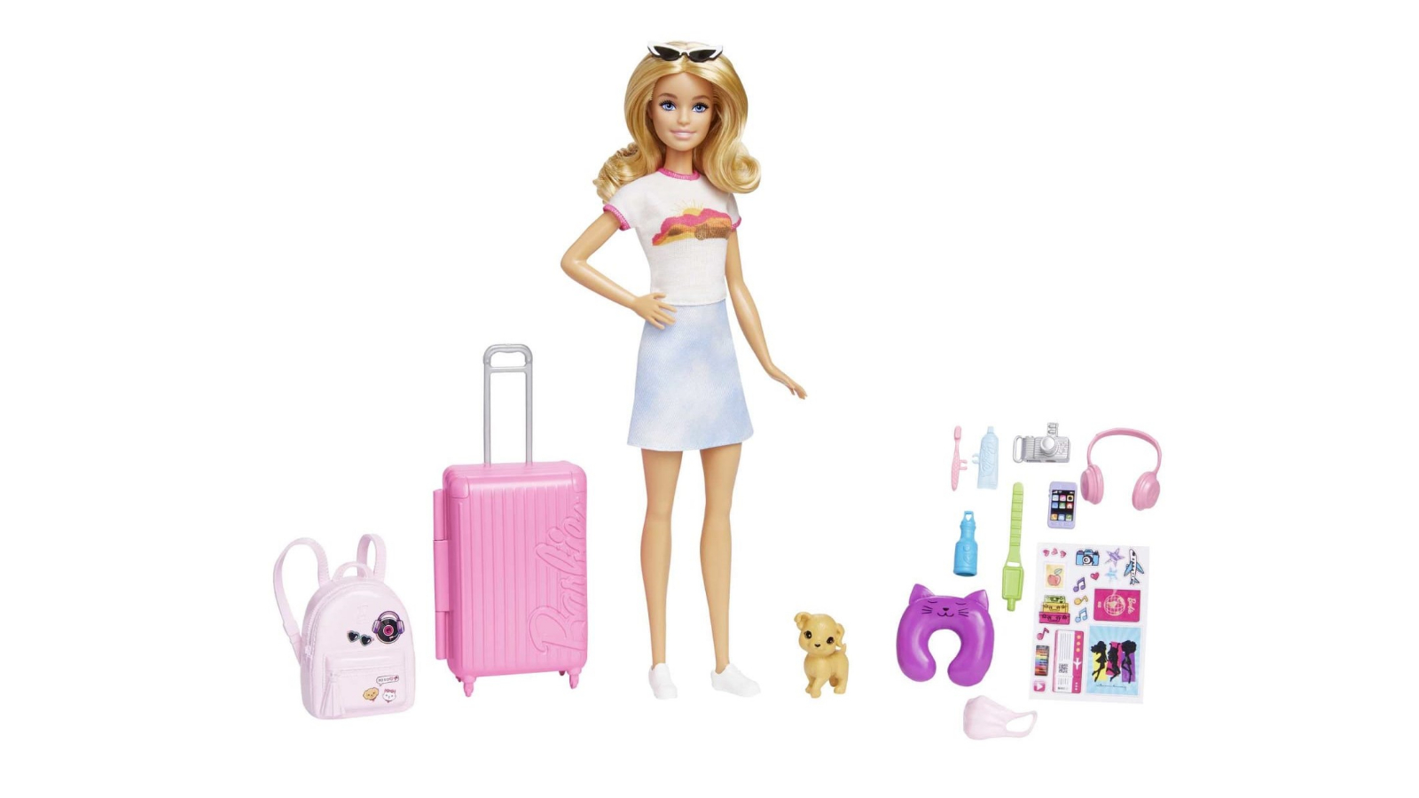 Barbie Travel Set Doll and Accessories with Puppy | Harvey Norman
