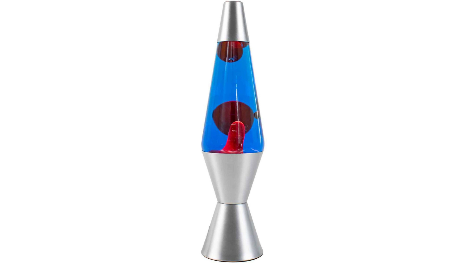 Landmark Blue Water Red Wax Retro Silver Base Liquid Lava Lamp - 37cm ...