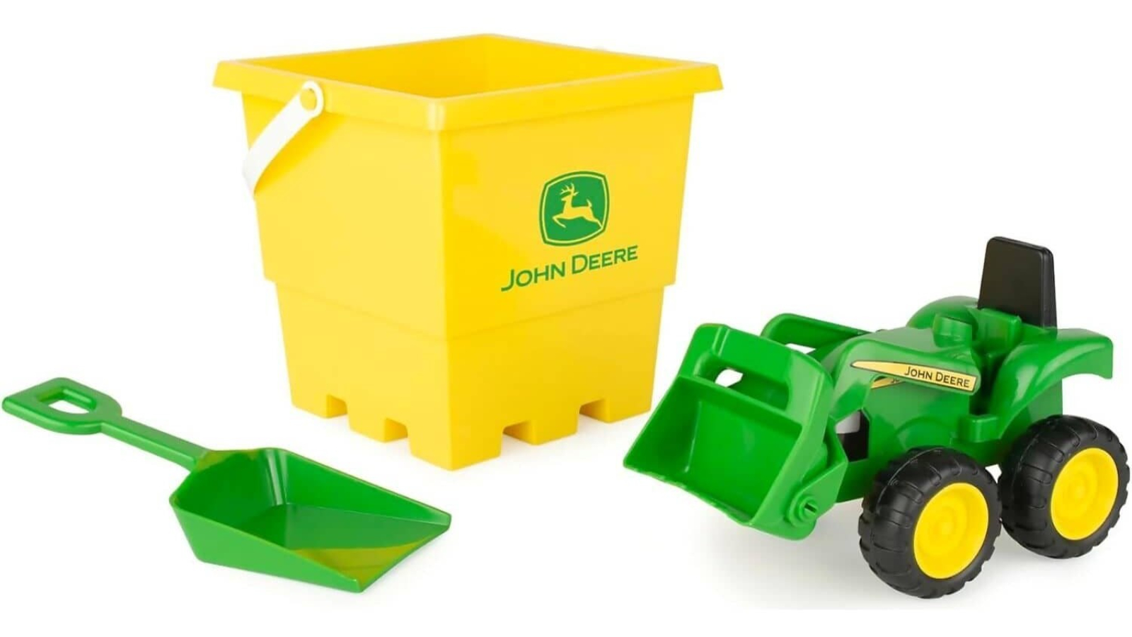 John Deere Tomy Sandbox with Tractor Bucket and Shovel | Harvey Norman