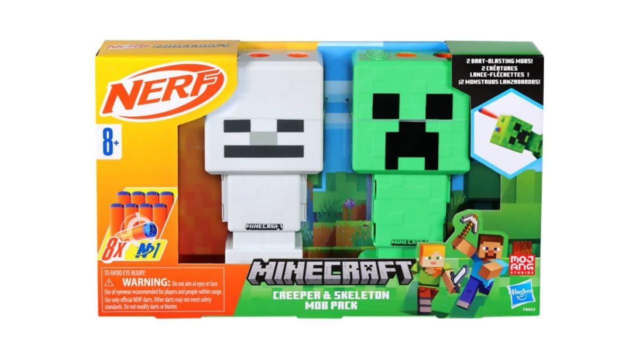 Nerf Minecraft Creeper and Skeleton Mob Pack Blaster - Hasbro | Harvey Norman