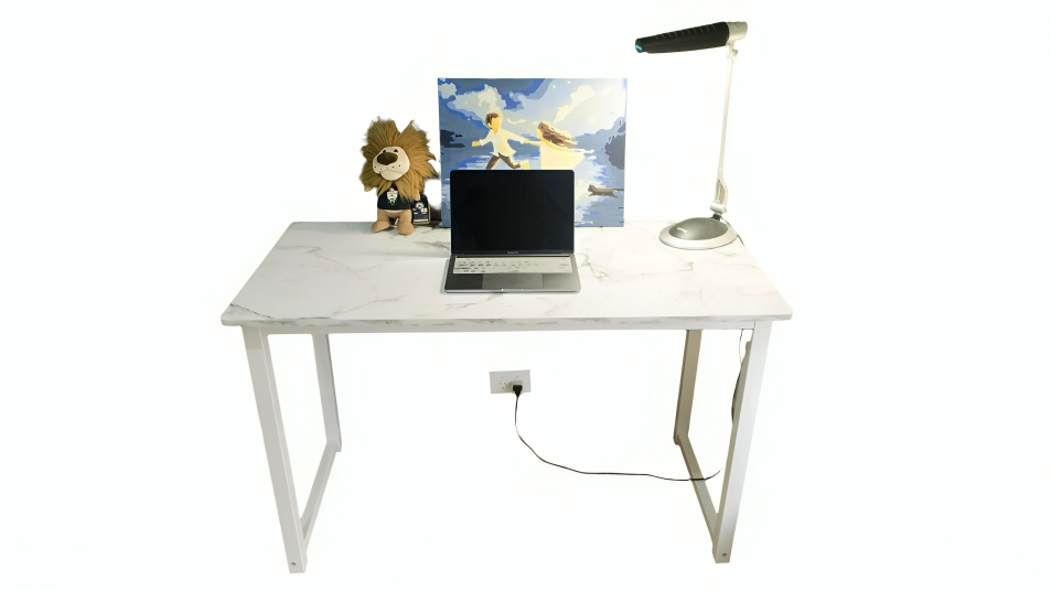 Pretty & Practical Modern White Marble Computer Desk | Harvey Norman