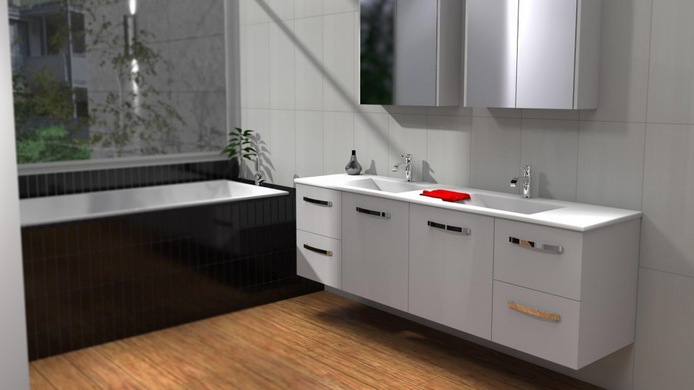 Timberline Austin 1800mm Wall-Hung Vanity with Double Bowl Regal ...