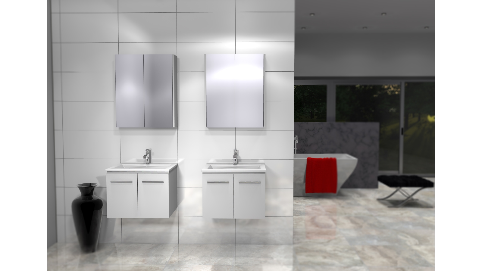 Timberline Austin 600mm Wall-Hung Vanity with Centre Bowl Alpha Ceramic ...