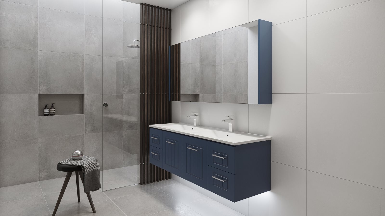 Timberline Austin Cambridge 1500mm Wall-Hung Vanity with Double Bowl ...