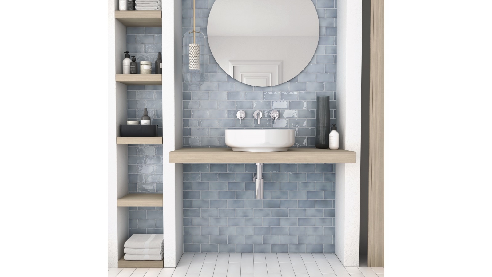 Manacor Blue Moon 75x150mm Gloss Tile | Harvey Norman