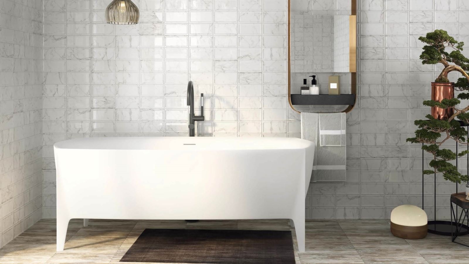 Shaker Carrara 200x100mm Gloss Subway Tile | Harvey Norman