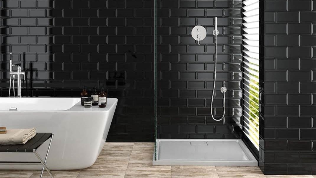 Shaker Nero 200x100mm Gloss Subway Tile | Harvey Norman
