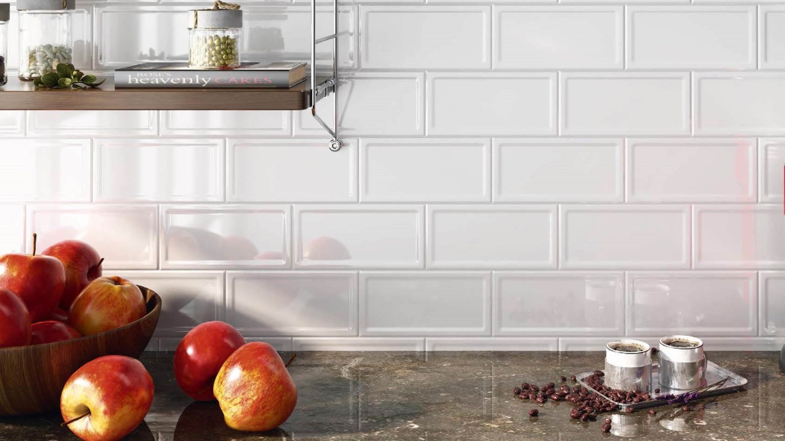 Shaker Blanco 200x100mm Gloss Subway Tile | Harvey Norman