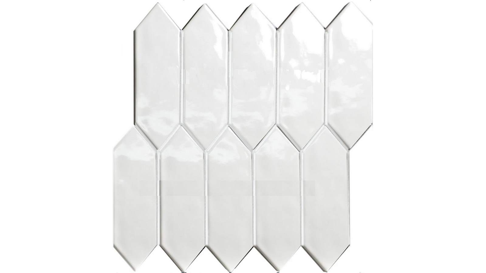 Arrow Shape 55x195mm Gloss Tile - White | Harvey Norman