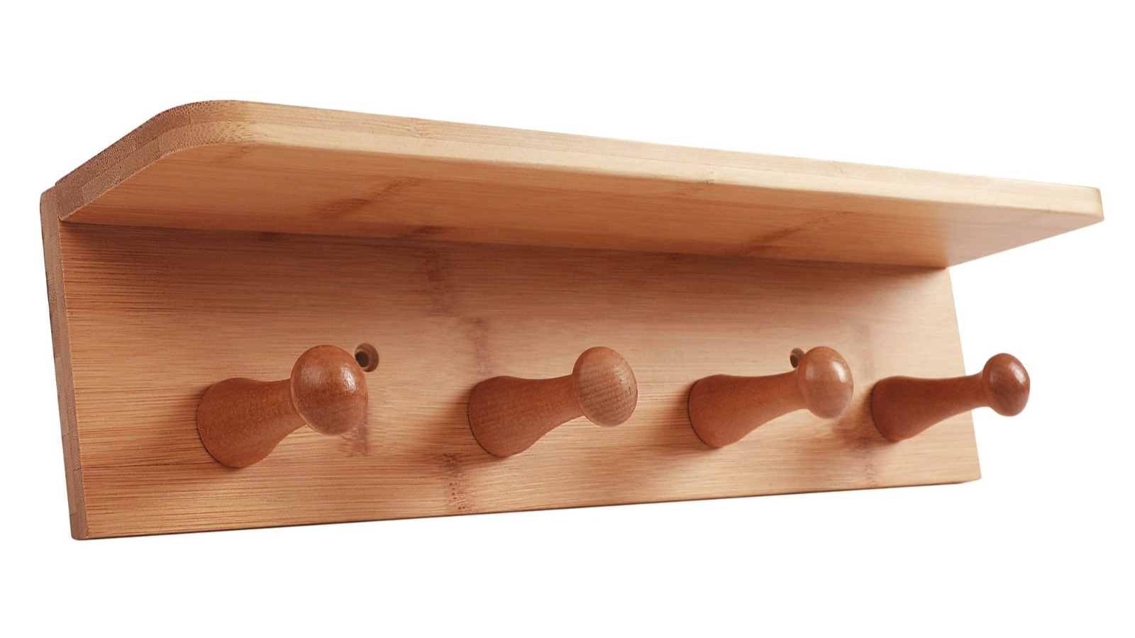 Living Today 4 Hook Bamboo Entryway Organiser | Harvey Norman