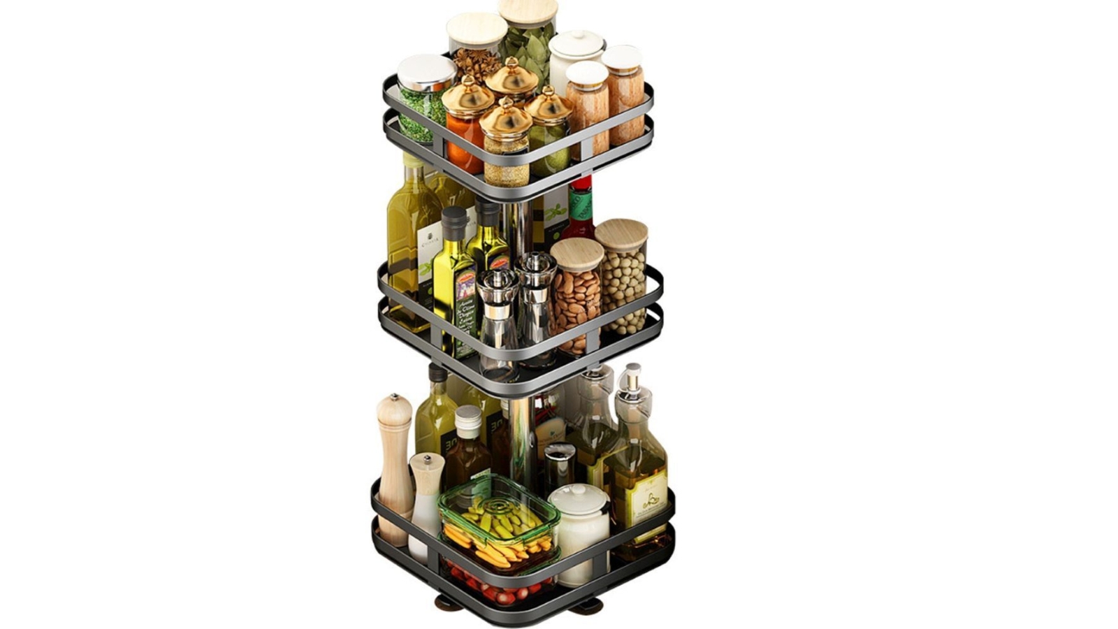 Viviendo Square Rotating Pantry Storage - 3 Tier | Harvey Norman