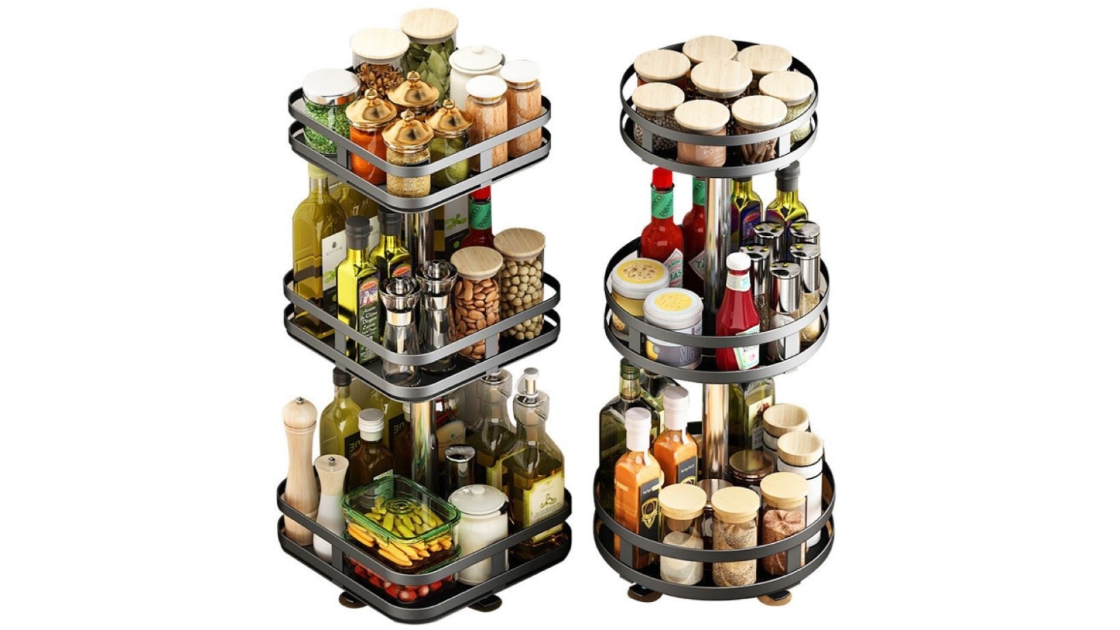 Viviendo Square Rotating Pantry Storage - 3 Tier | Harvey Norman