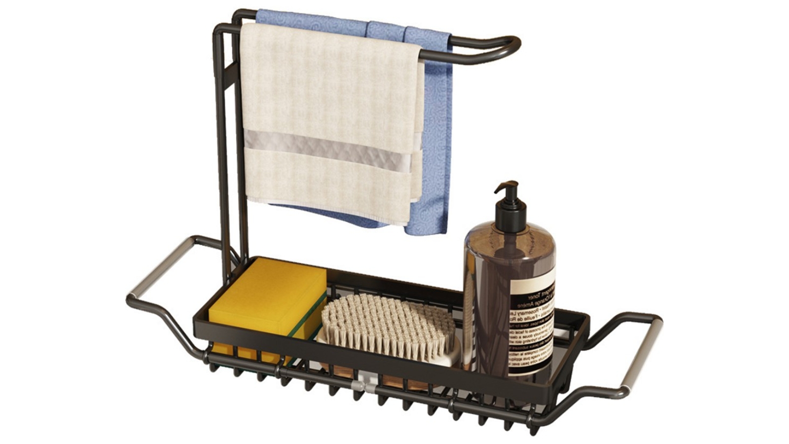 Viviendo In-sink Dish and Tea Towel Rack - Black | Harvey Norman