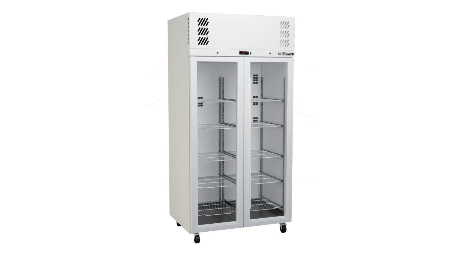 Williams Pearl 2-Door White Colorbond Slim Upright Display Refrigerator ...