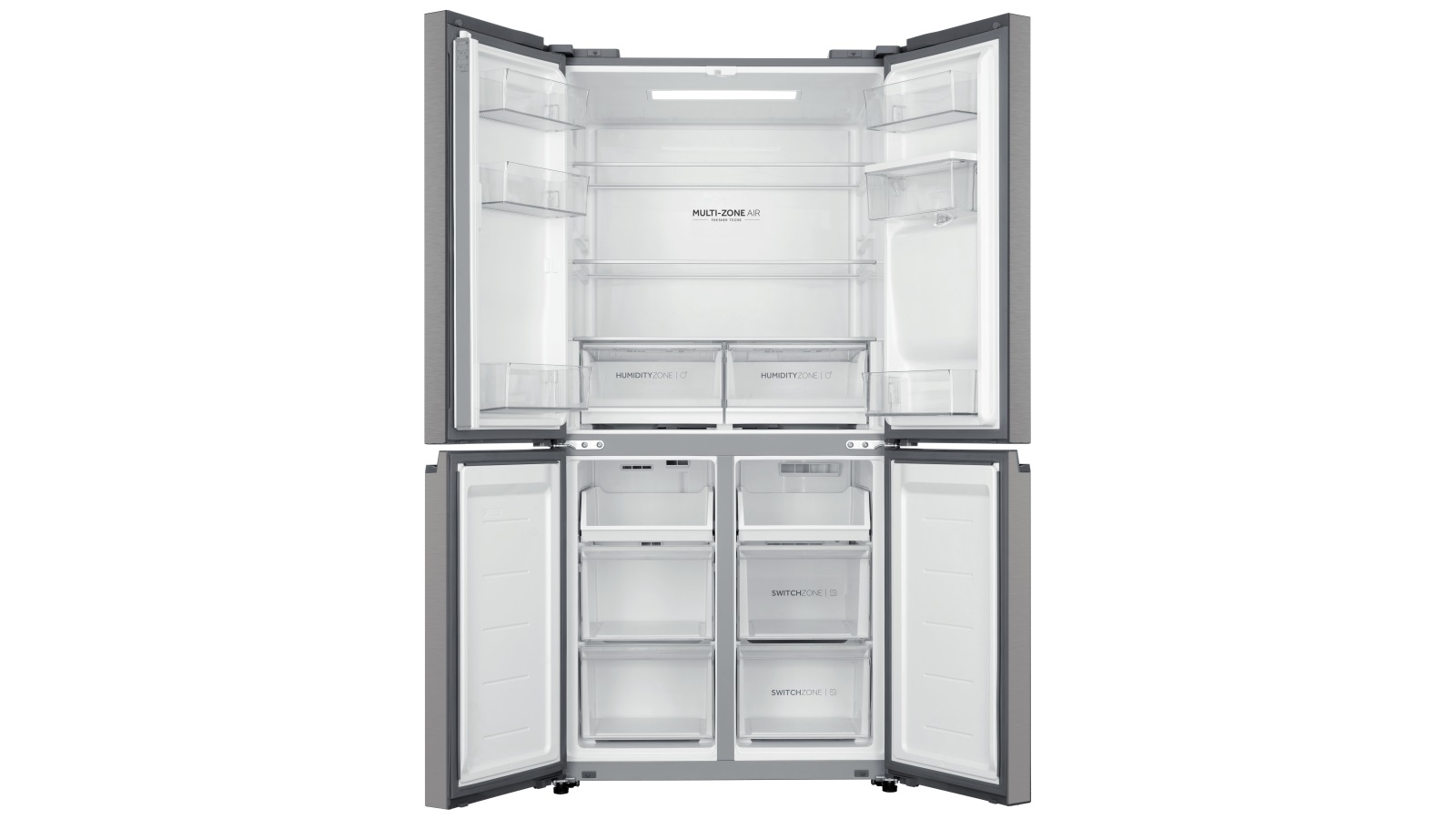 Haier 508L Quad Door Fridge with Water Dispenser - Satina | Harvey Norman