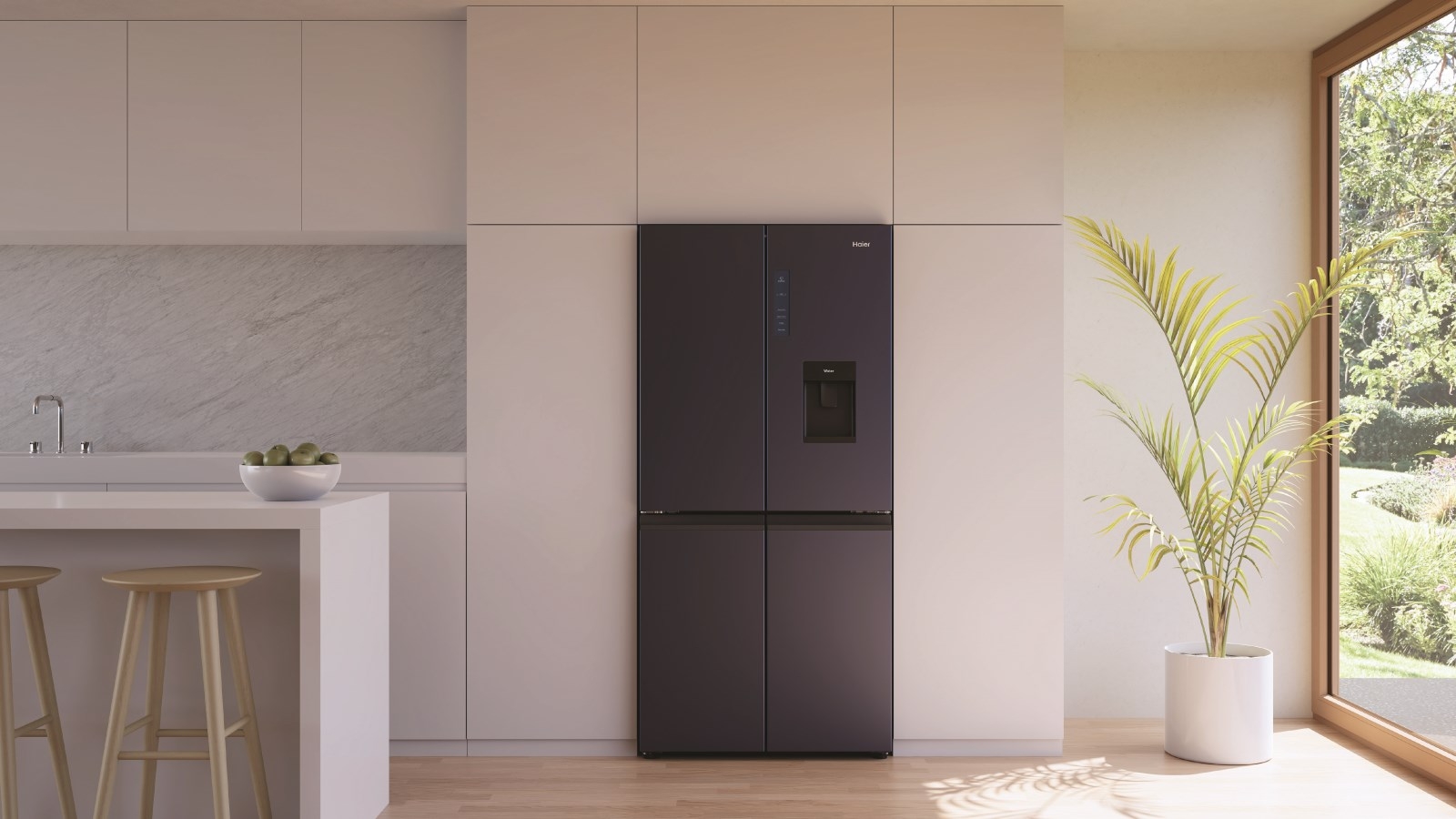 Haier 507L Quad Door Fridge with Ice & Plumbed-in Water Dispenser ...