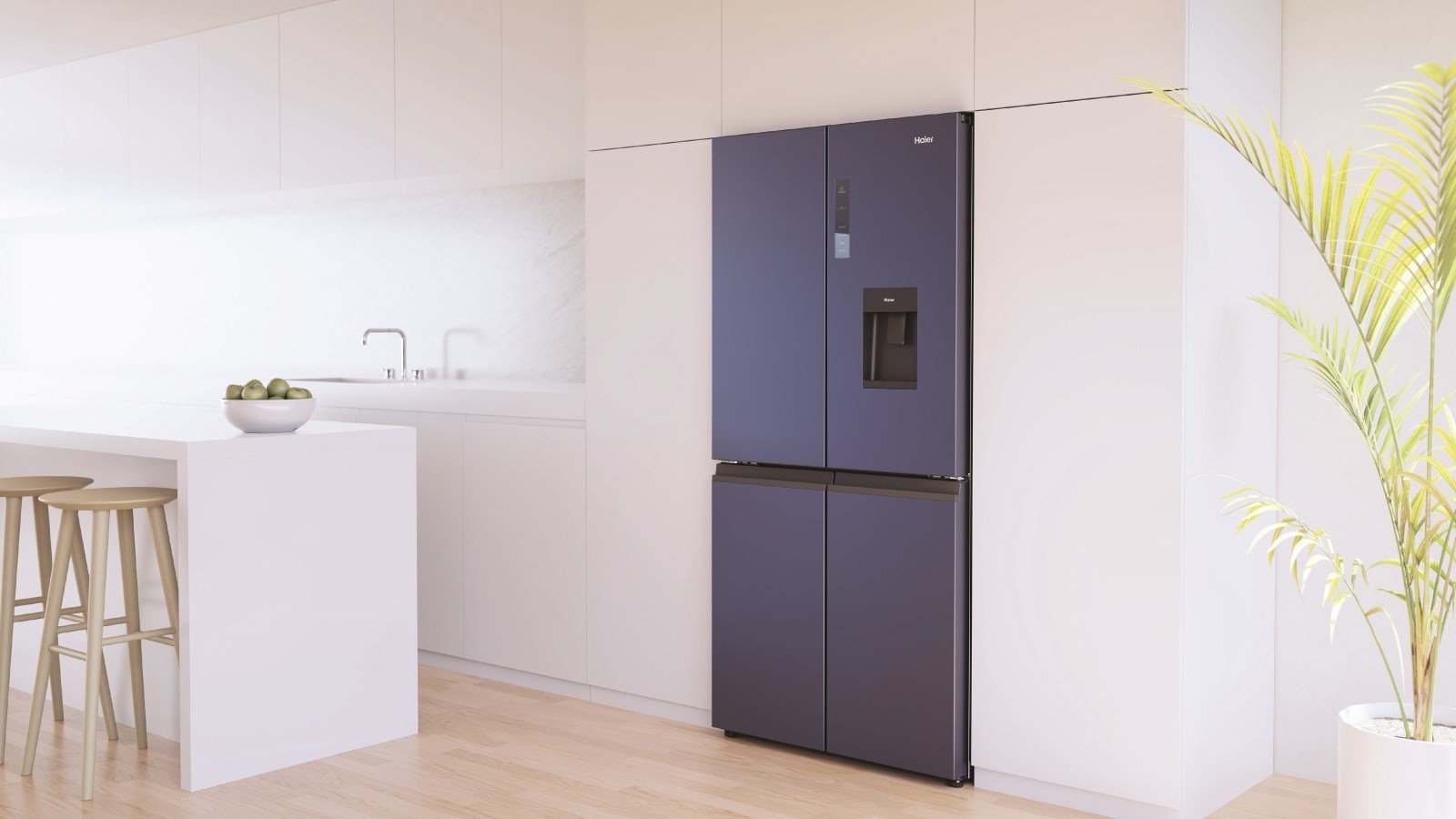 Haier 507L Quad Door Fridge with Ice & Plumbed-in Water Dispenser ...