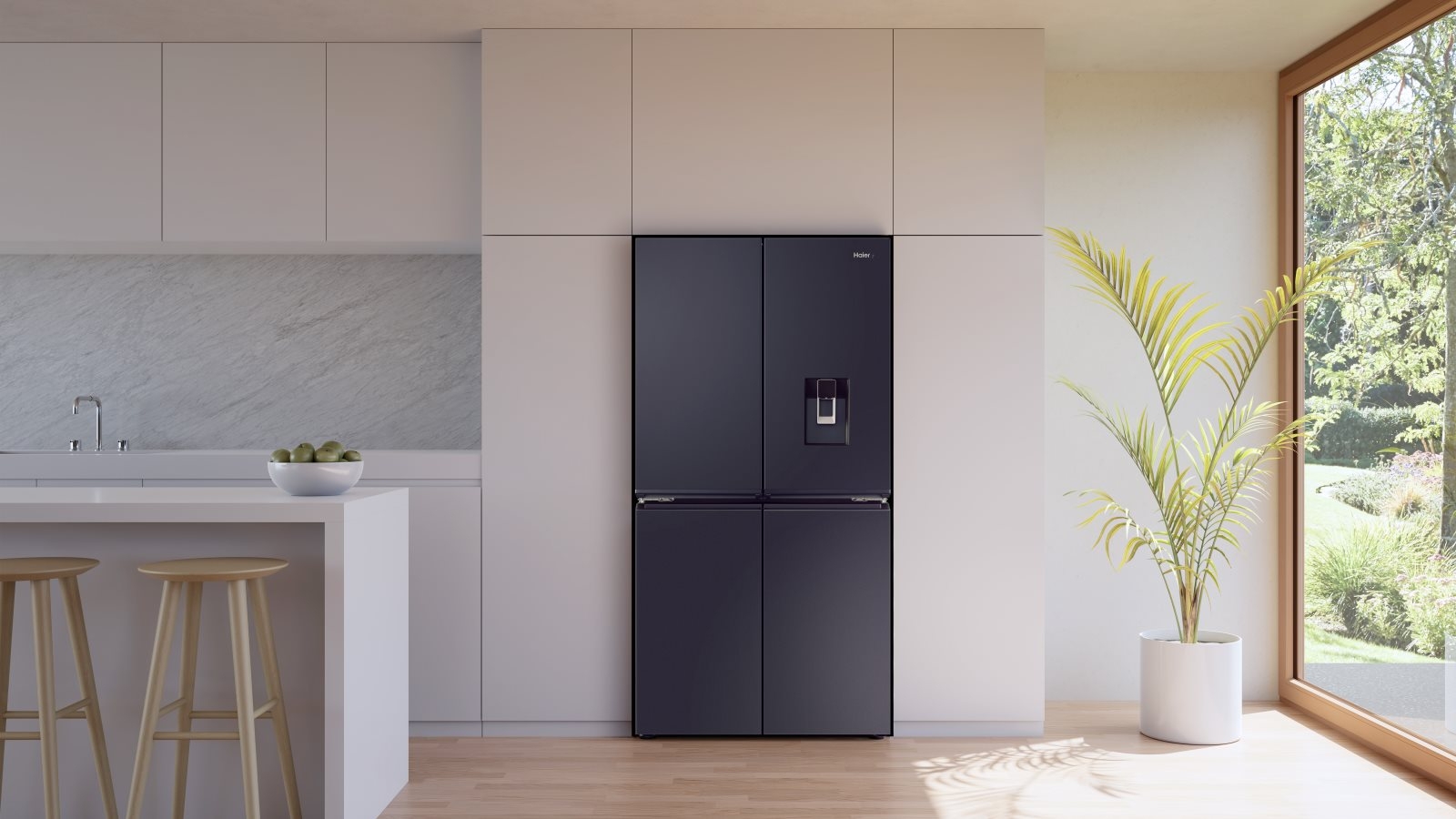 Haier 623L Quad Door Fridge with Ice & Water Dispenser - Black | Harvey ...