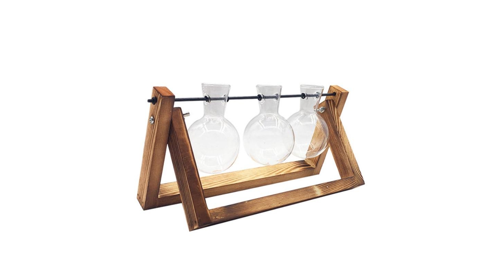 HOD Glass And Wood Terrarium Hydroponics Vase Planter - Large | Harvey ...