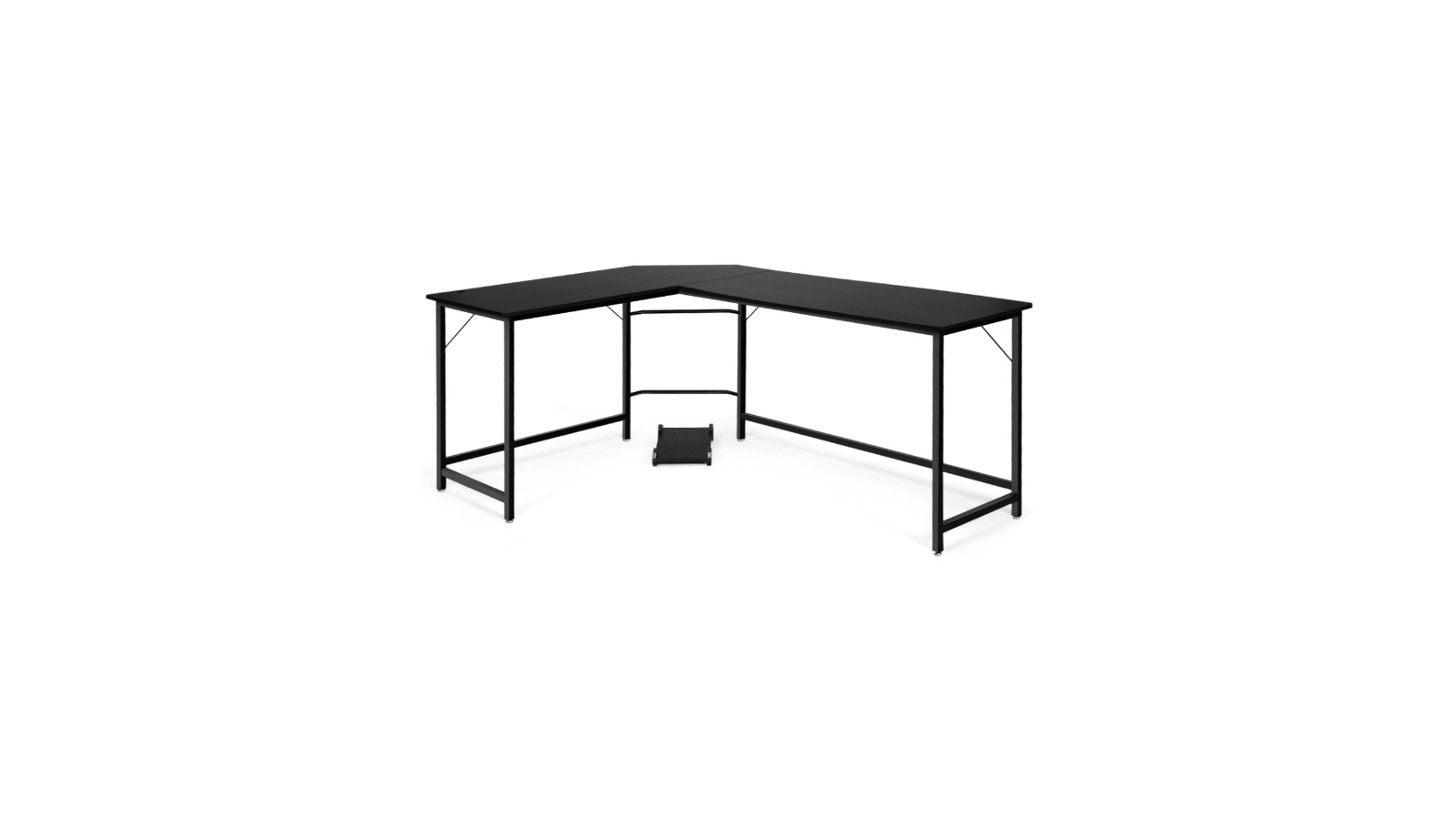 Costway L-Shaped Computer Desk with CPU Stand - Black | Harvey Norman
