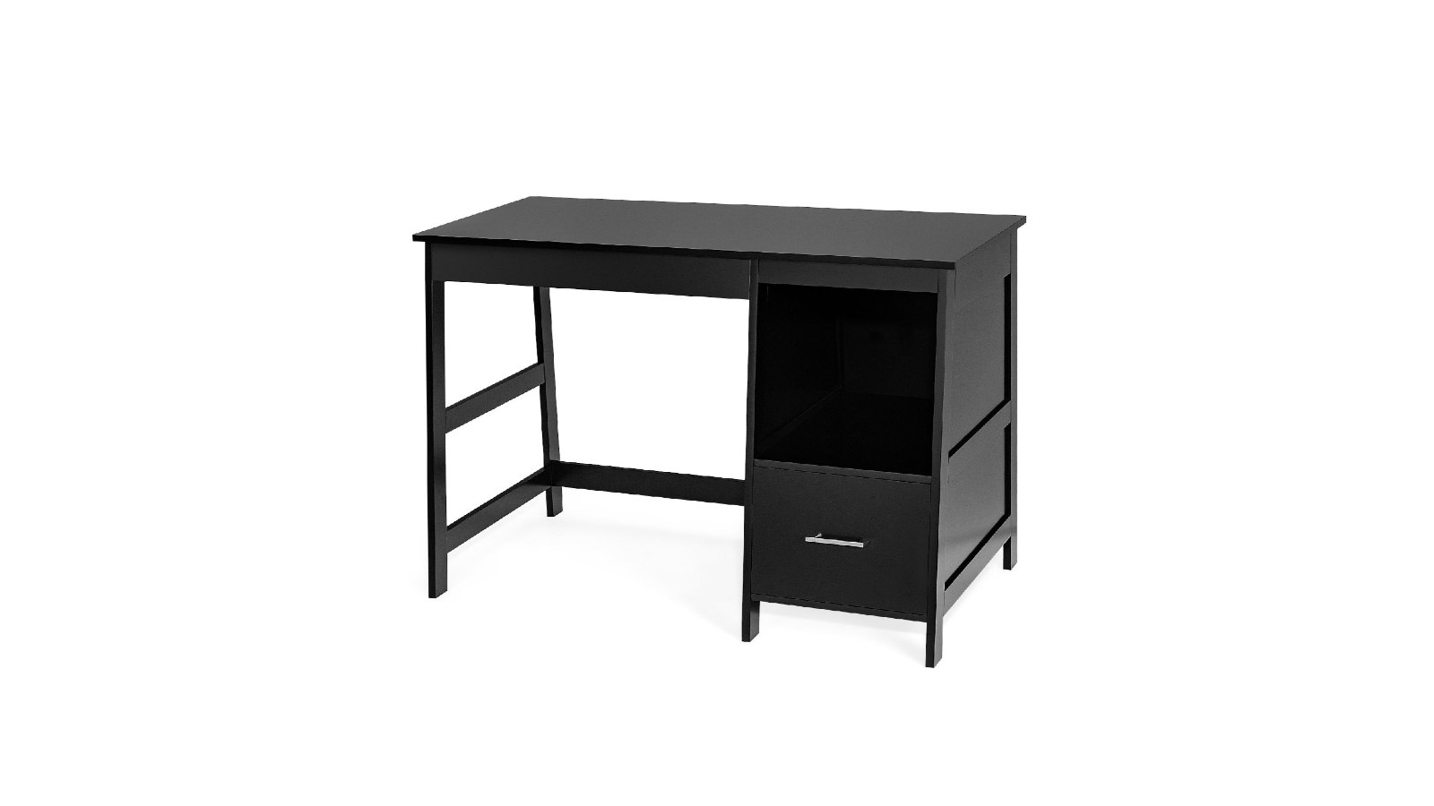 Costway Study and Gaming Workstation Computer Desk with Drawer - Black ...