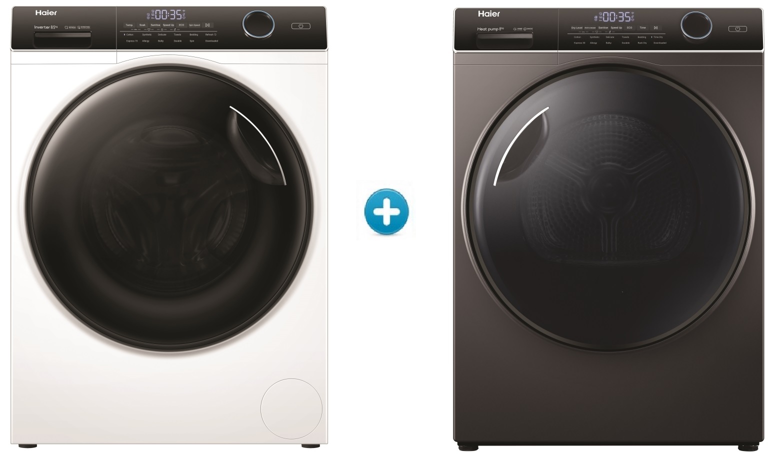 Haier 8.5kg Front Load Washing Machine with WiFi Compatibility plus 8kg ...