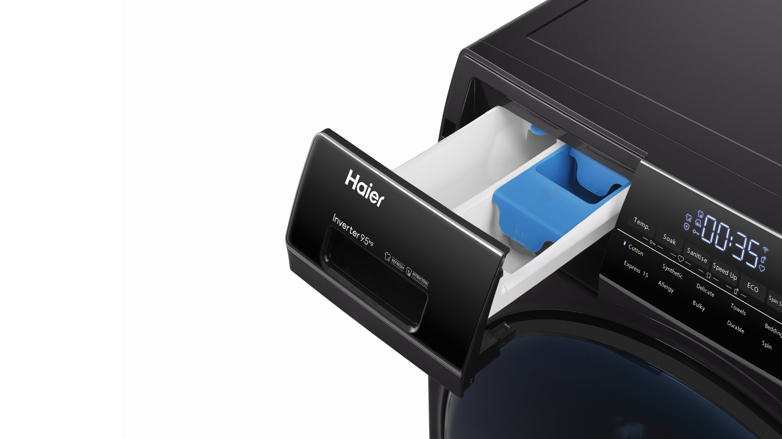 Haier 9.5kg Front Load Washing Machine with WiFi Compatibility - Black ...