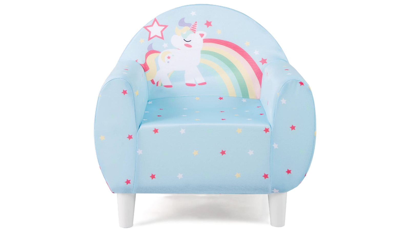 Costway Unicorn Spandex Fabric Upholstered Reading Chair - Blue ...