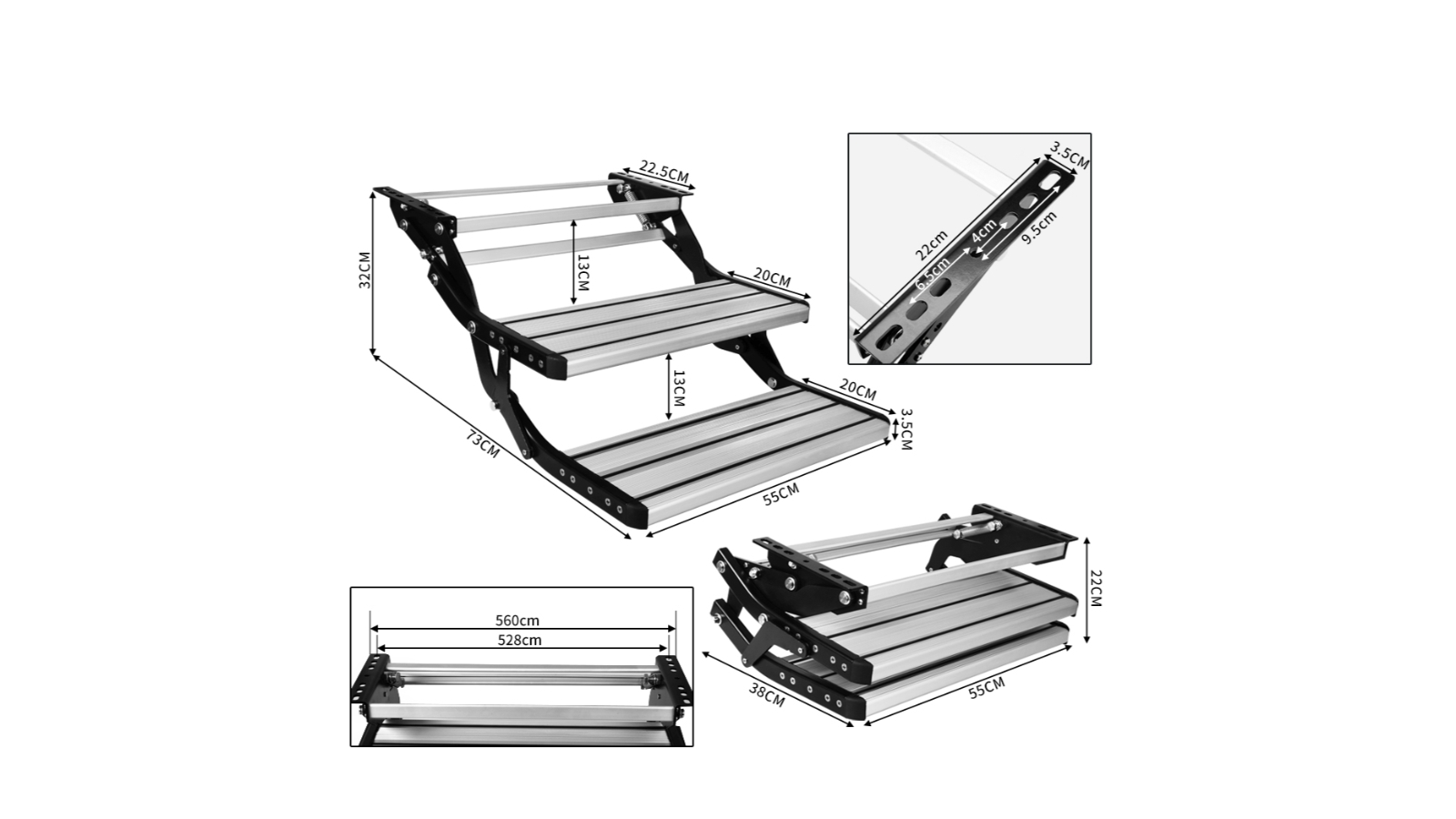 Sello Double Caravan Folding Steps Camper Trailer | Harvey Norman