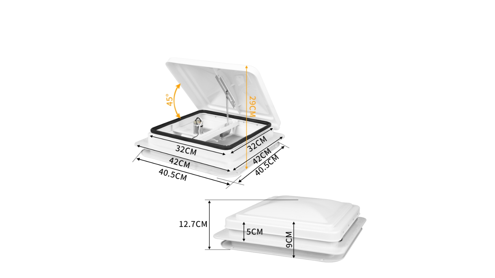 Manan 12V Caravan Vent Fan RV Shower Roof Hatch 35.5 x 35.5cm | Harvey ...