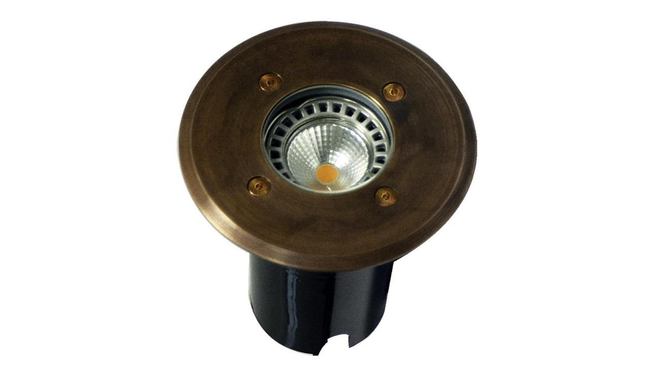 Inground Up Light MR16 Round Brass Face Plate 12cm Open IP67 | Harvey ...