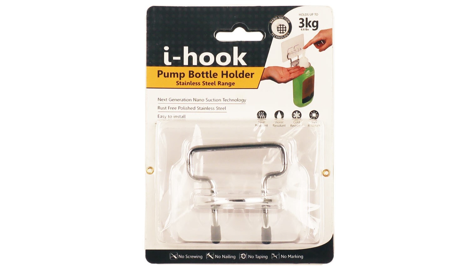 i-Hook Stainless Steel Pump Bottle Holder | Harvey Norman