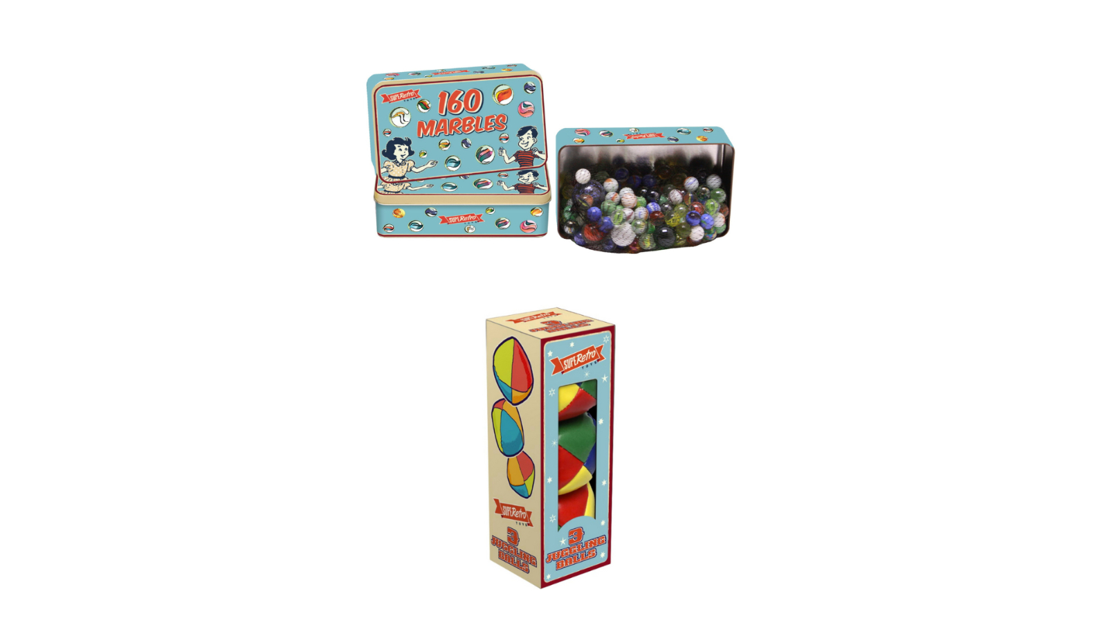 IHart Toys Retro 160 Piece Tin of Marble and Juggling Ball Bundle ...