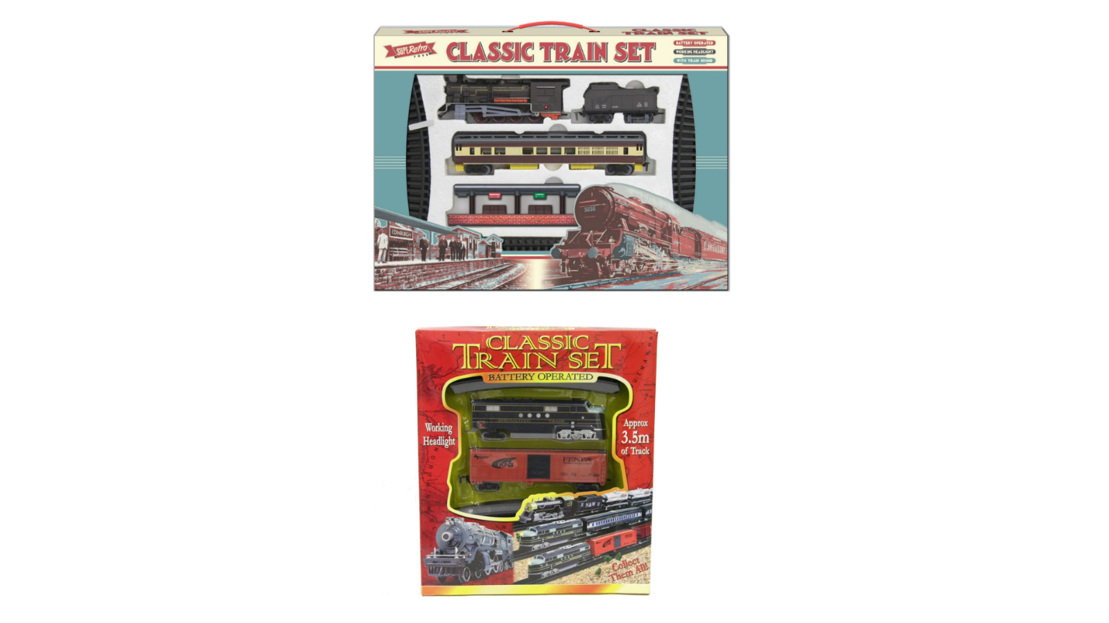 iHart Toys Bundle Retro Classic Train Kit and Classic Train Kit Set ...