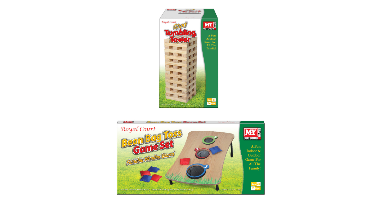 IHart Toys Giant Tumbling Tower and Wooden Bean Bag Toss Game Bundle ...