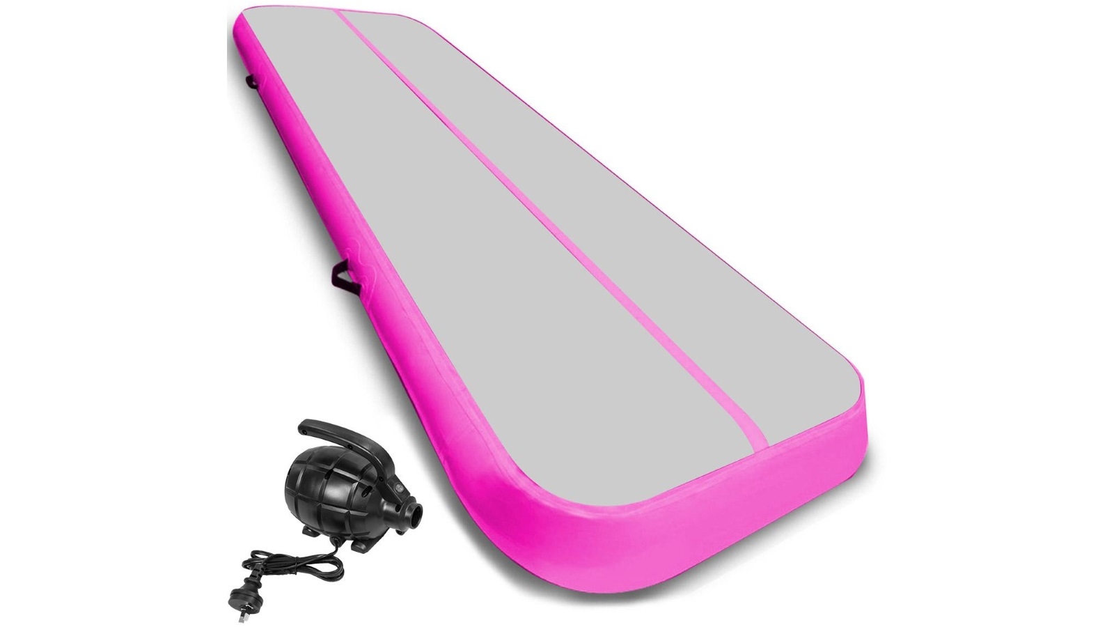 Powertrain 8m Air Track Tumbling Mat with Pump - Grey/Pink | Harvey Norman