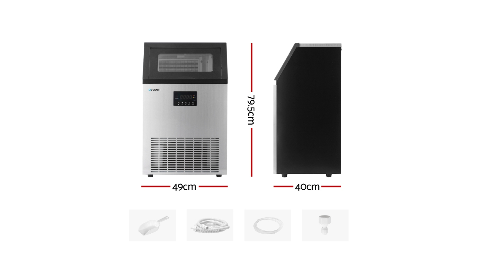 Devanti Commercial Ice Maker Machine - 60kg | Harvey Norman