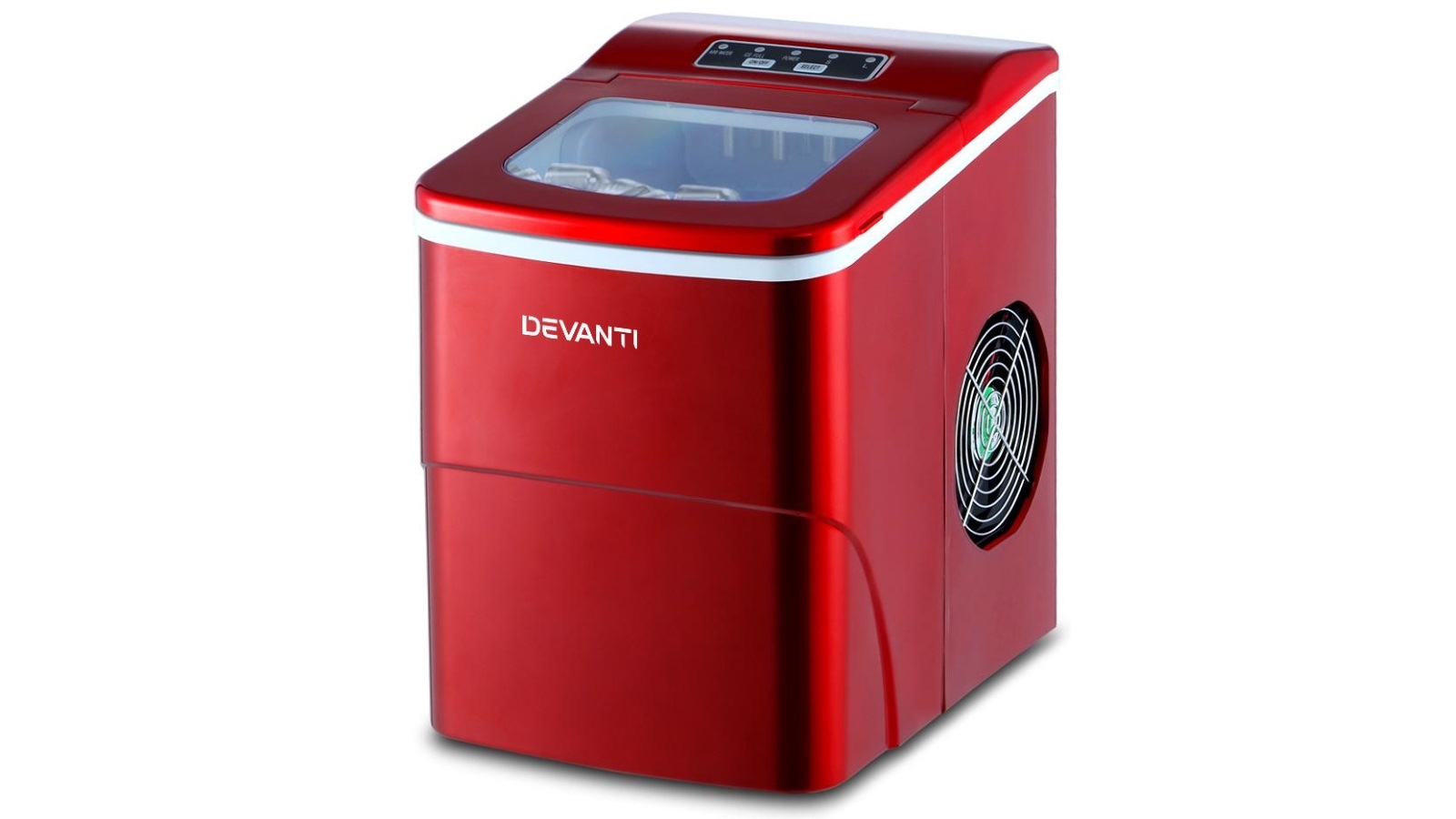 Devanti 2L Ice Cube Maker Machine - Red | Harvey Norman