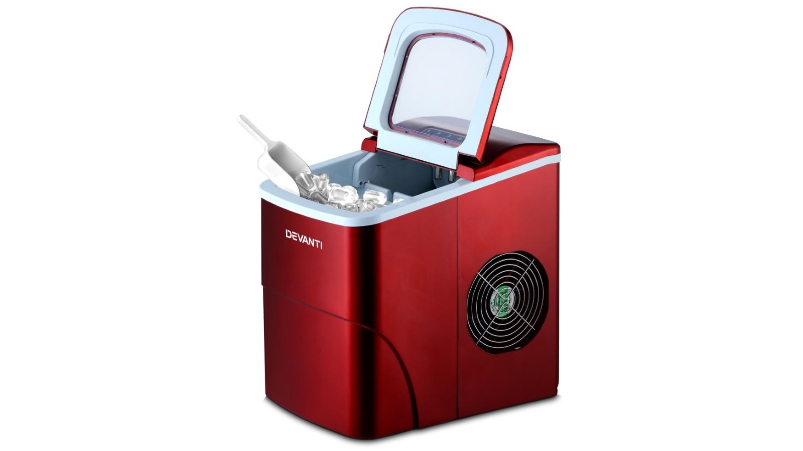 Devanti 2L Ice Cube Maker Machine - Red | Harvey Norman