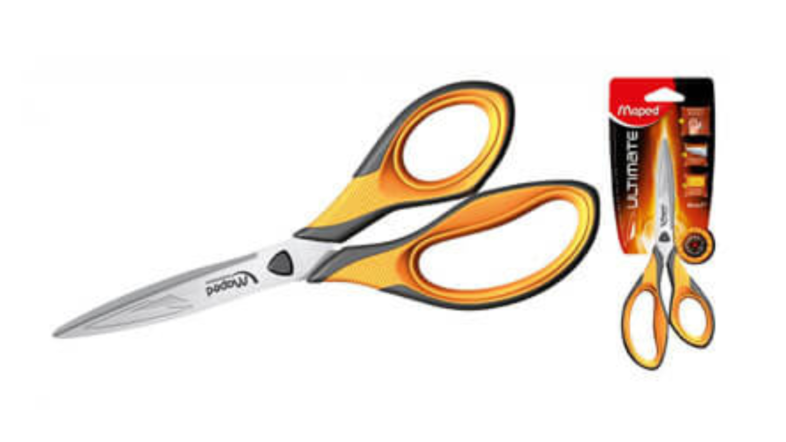 Maped Black/Yellow Ultimate Asymmetrical Scissor - 18cm | Harvey Norman