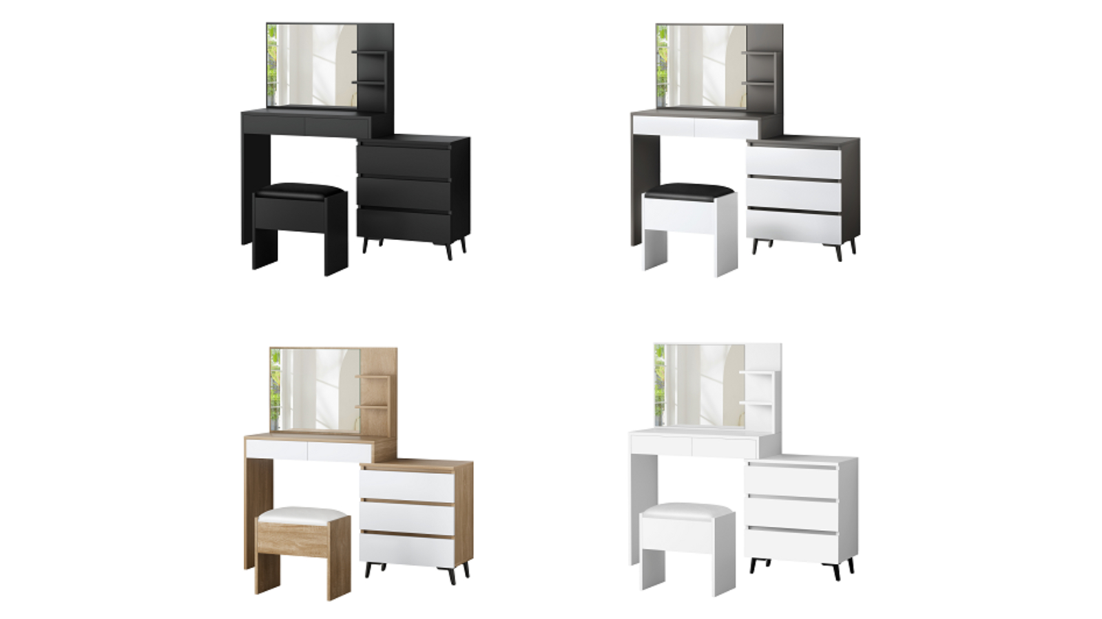 Alfordson Storage Cabinet Dressing Table Stool Set | Harvey Norman