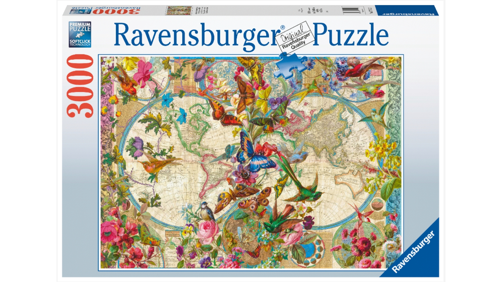 Ravensburger Flora and Fauna World Map 3000 Piece | Harvey Norman