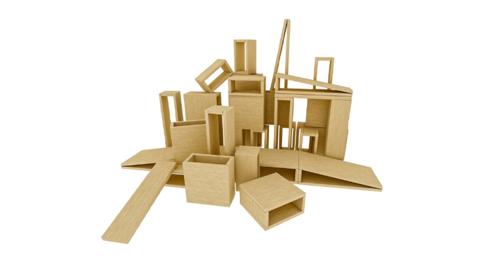 Jooyes Set of 36 Wooden Hollow Building Blocks | Harvey Norman