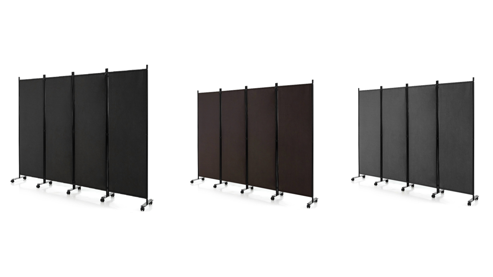 Costway 4-Panel Folding Privacy Screen with Lockable Wheels | Harvey Norman