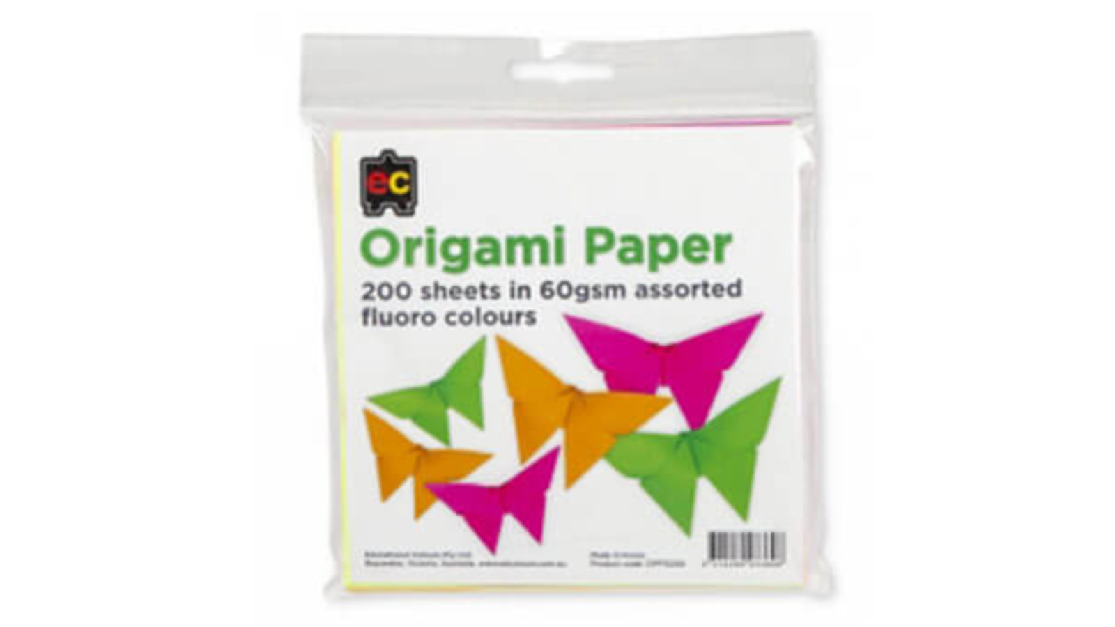 EC Pack of 200 Origami Paper - Fluoro | Harvey Norman