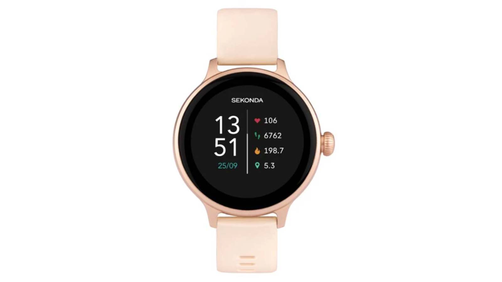 Sekonda 4cm Silicone Strap Connect Smart Watch - Black/Pink | Harvey Norman