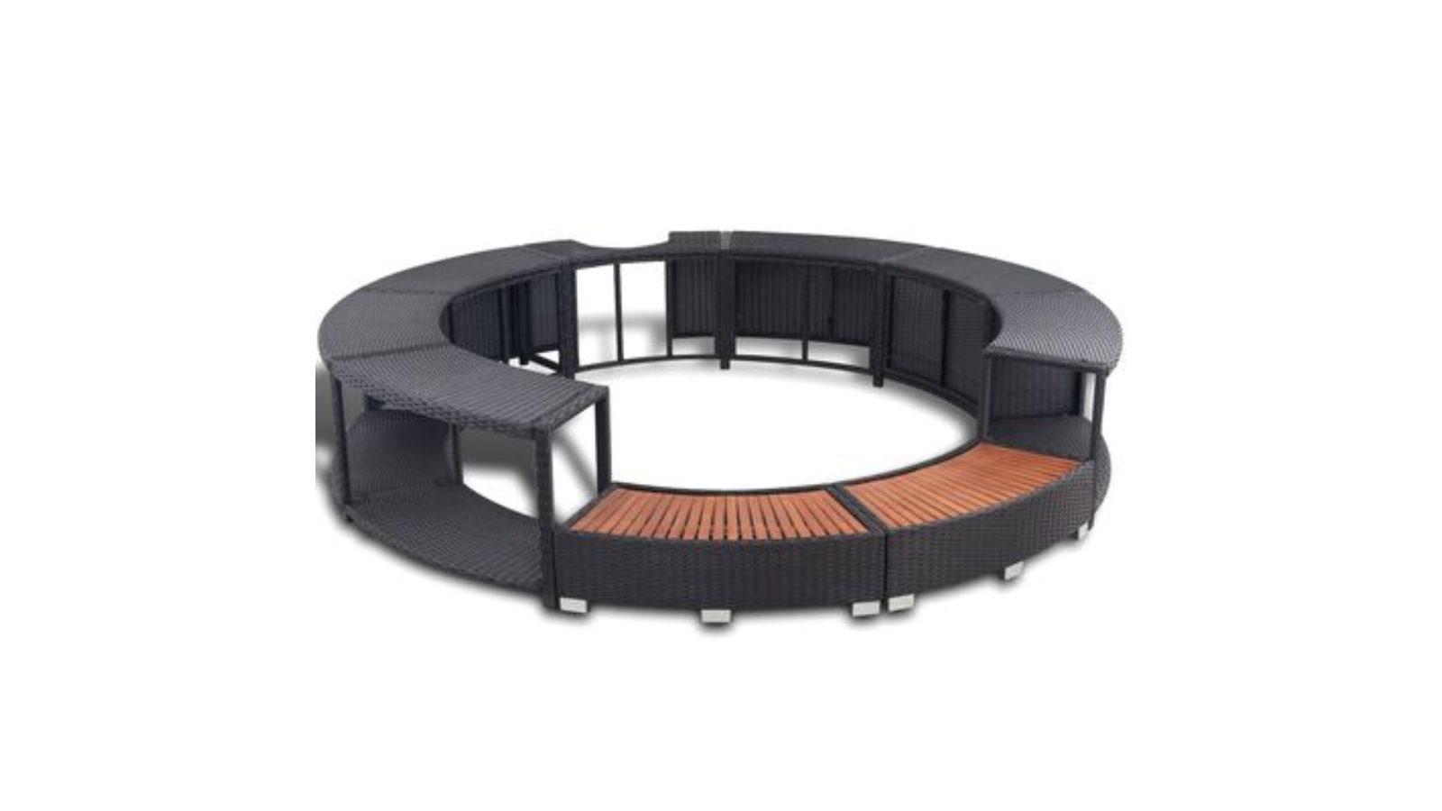 vidaXL Spa Surround Poly Rattan - Black | Harvey Norman